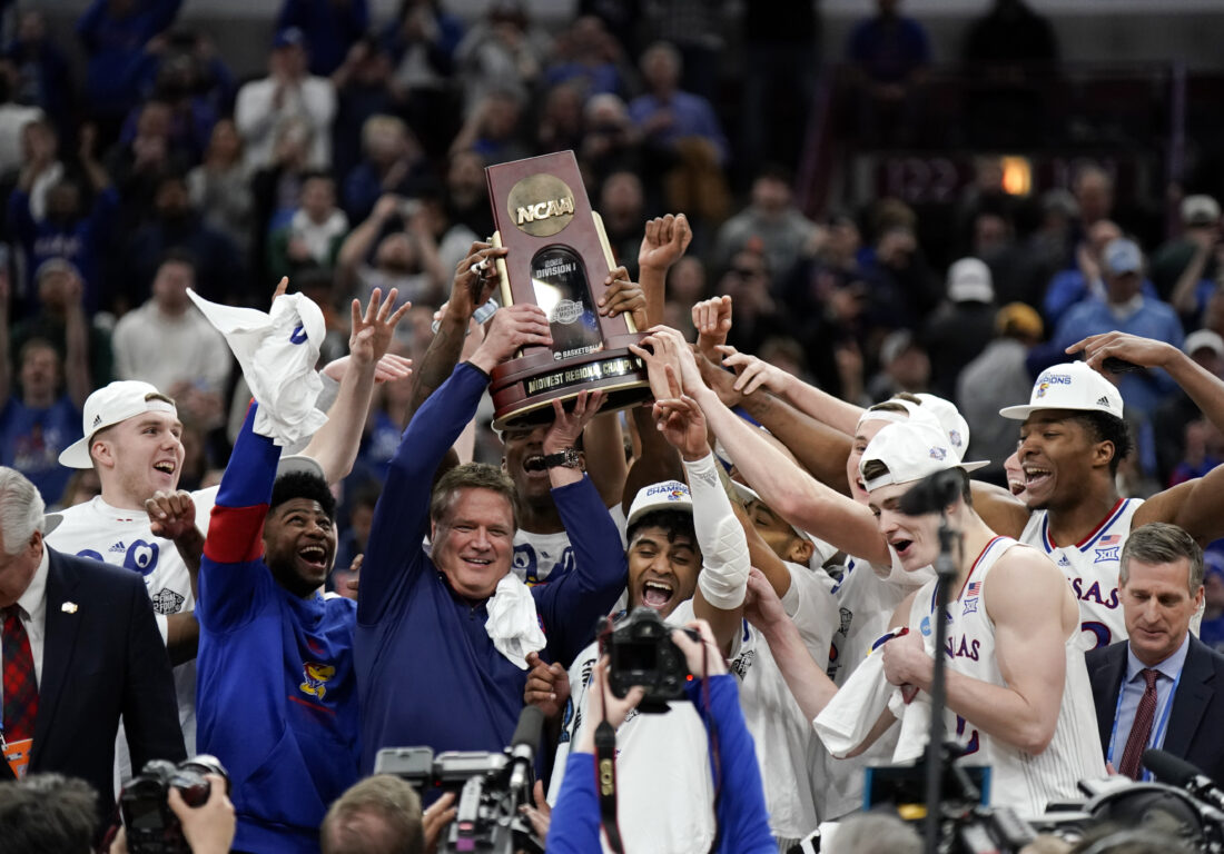 KU fans flock to Allen Fieldhouse to welcome Jayhawks home after ...